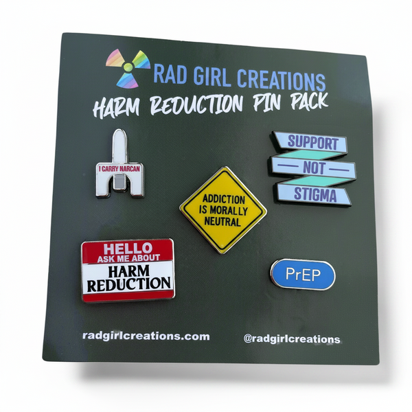 Harm Reduction Pin Pack - Rad Girl Creations - Medical Enamel Pin