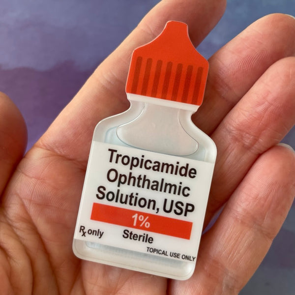 Tropicamide Eye Drop Bottle - Liquid Filled Swappable Badge Reel Design ...