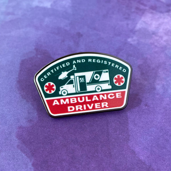 Ambulance Driver Pin - Sleepy Paramedic Collaboration - Rad Girl ...