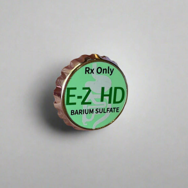 E-Z Barium Bottle Cap Pin - Rad Girl Creations - Medical Enamel Pin