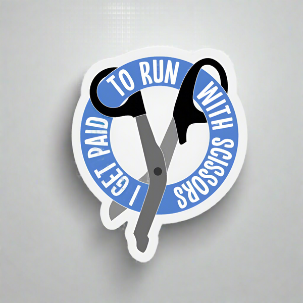 I Run With Scissors Decal - Rad Girl Creations - Medical Decal