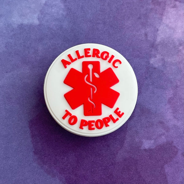 Allergic to People PVC Charm - Rad Girl Creations - Medical Enamel Charm