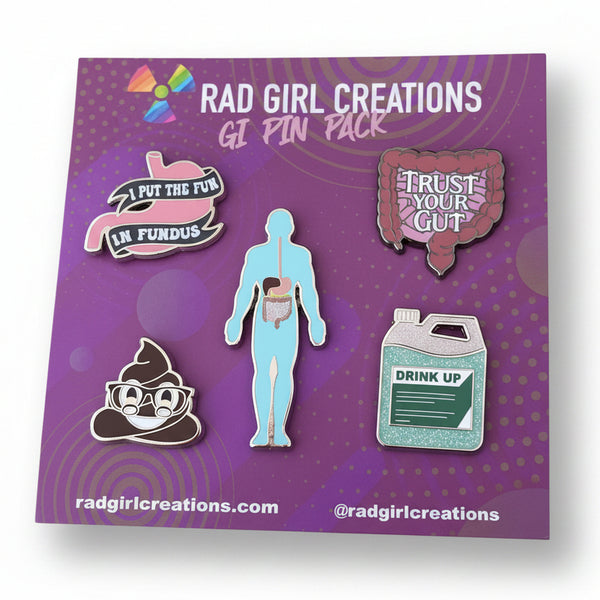 GI Pin Pack - Rad Girl Creations - Medical Enamel Pin