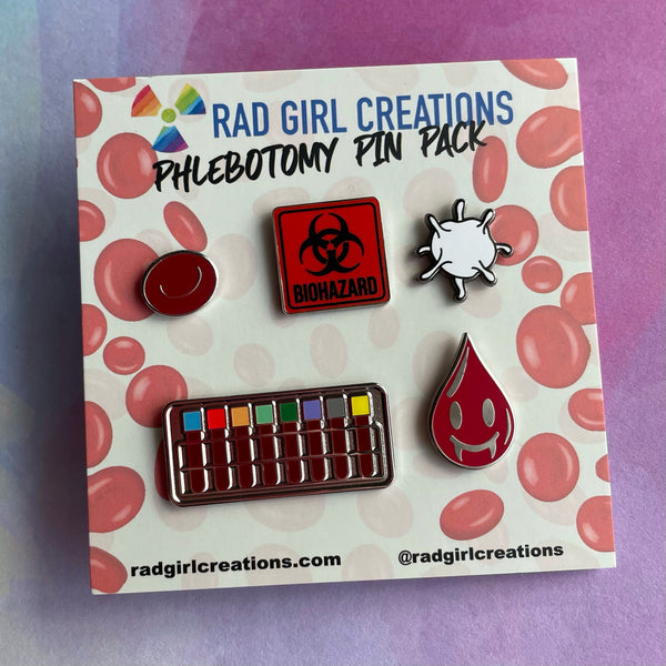 Phlebotomy Pin Pack - Rad Girl Creations - Medical Enamel Pin