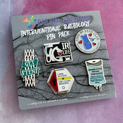 Interventional Radiology Pin Pack - Rad Girl Creations - Medical Enamel Pin