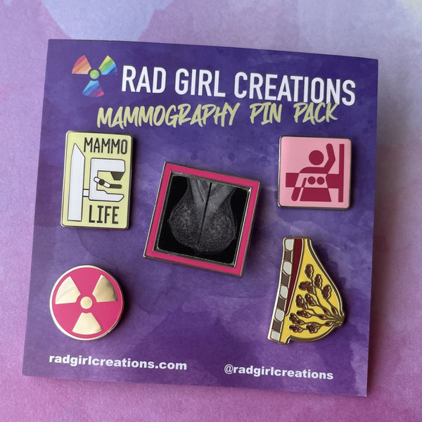 Mammography Pin Pack - Rad Girl Creations - Medical Enamel Pin
