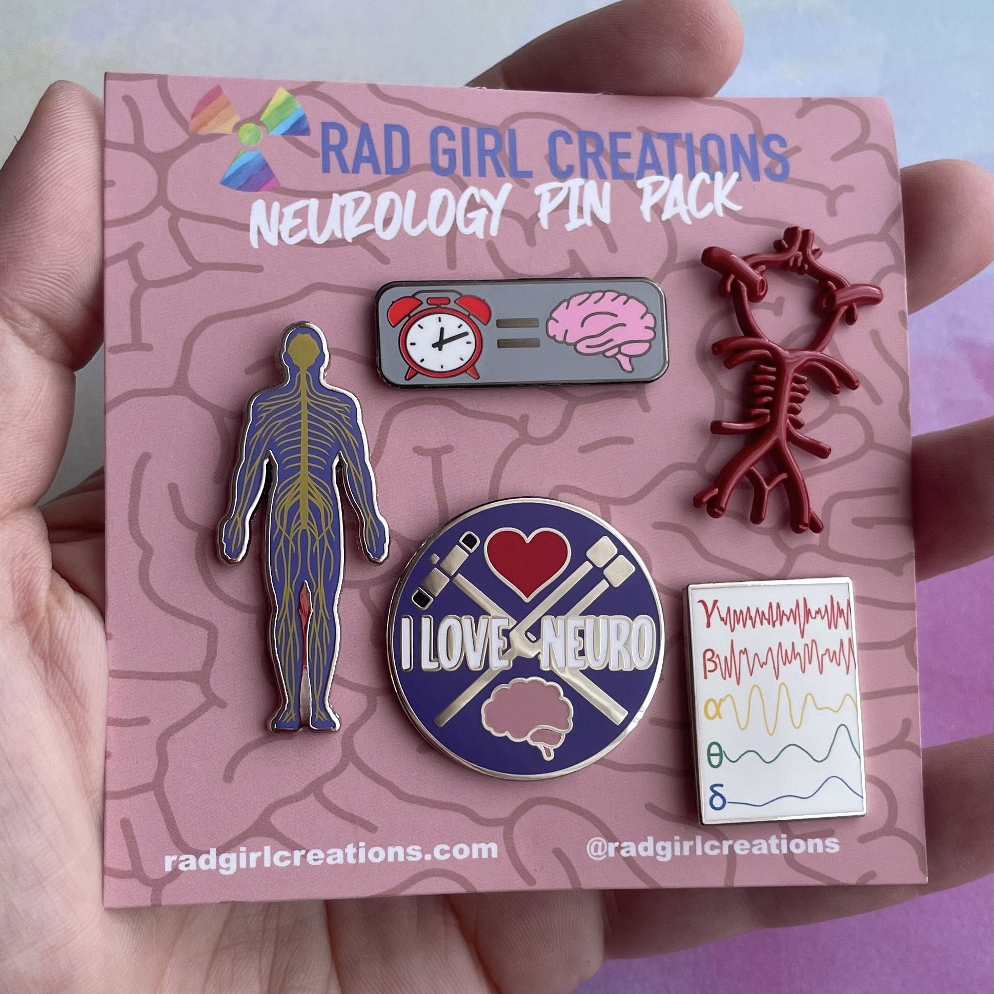 Neurology Pin Pack - Rad Girl Creations - Medical Enamel Pin