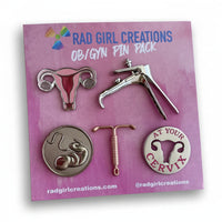 OB/GYN Pin Pack - Rad Girl Creations - Medical Enamel Pin