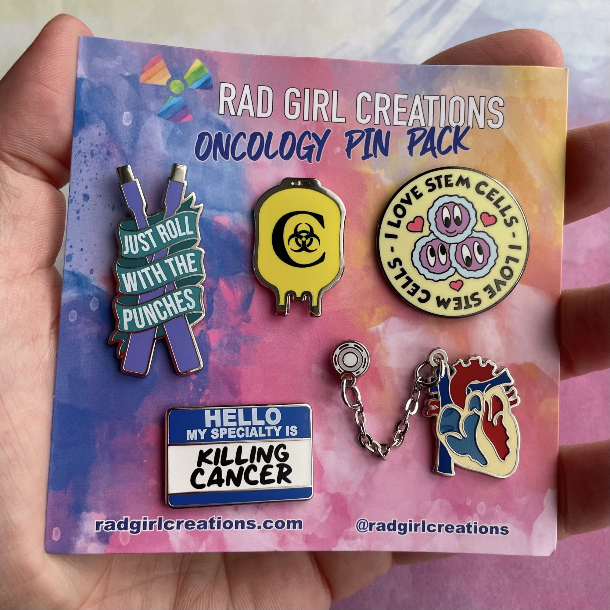 Oncology Pin Pack - Rad Girl Creations - Medical Enamel Pin