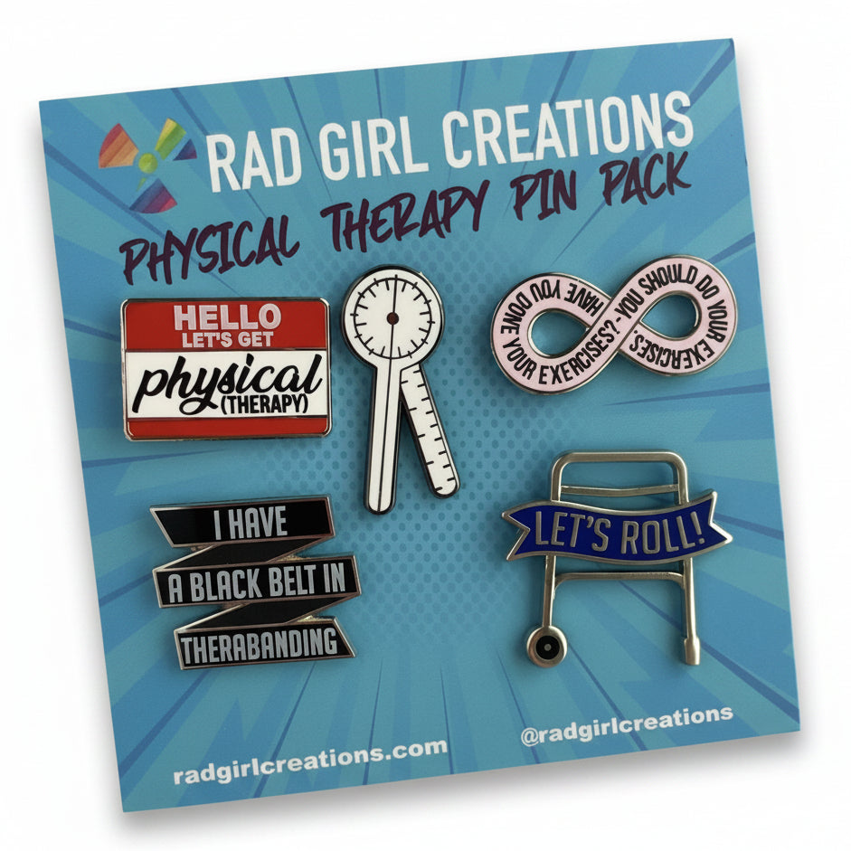 Physical Therapy Pin Pack - Rad Girl Creations - Medical Enamel Pin