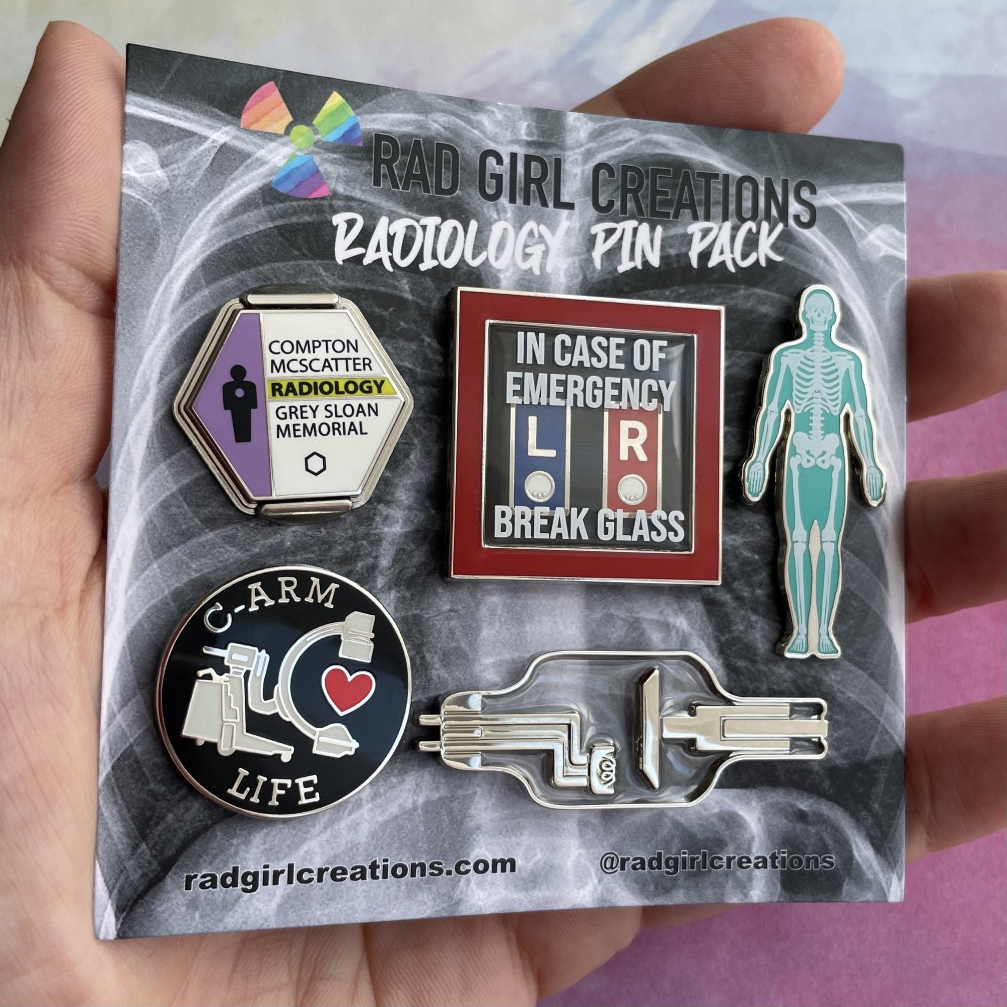 Radiology Pin Pack - Rad Girl Creations - Medical Enamel Pin