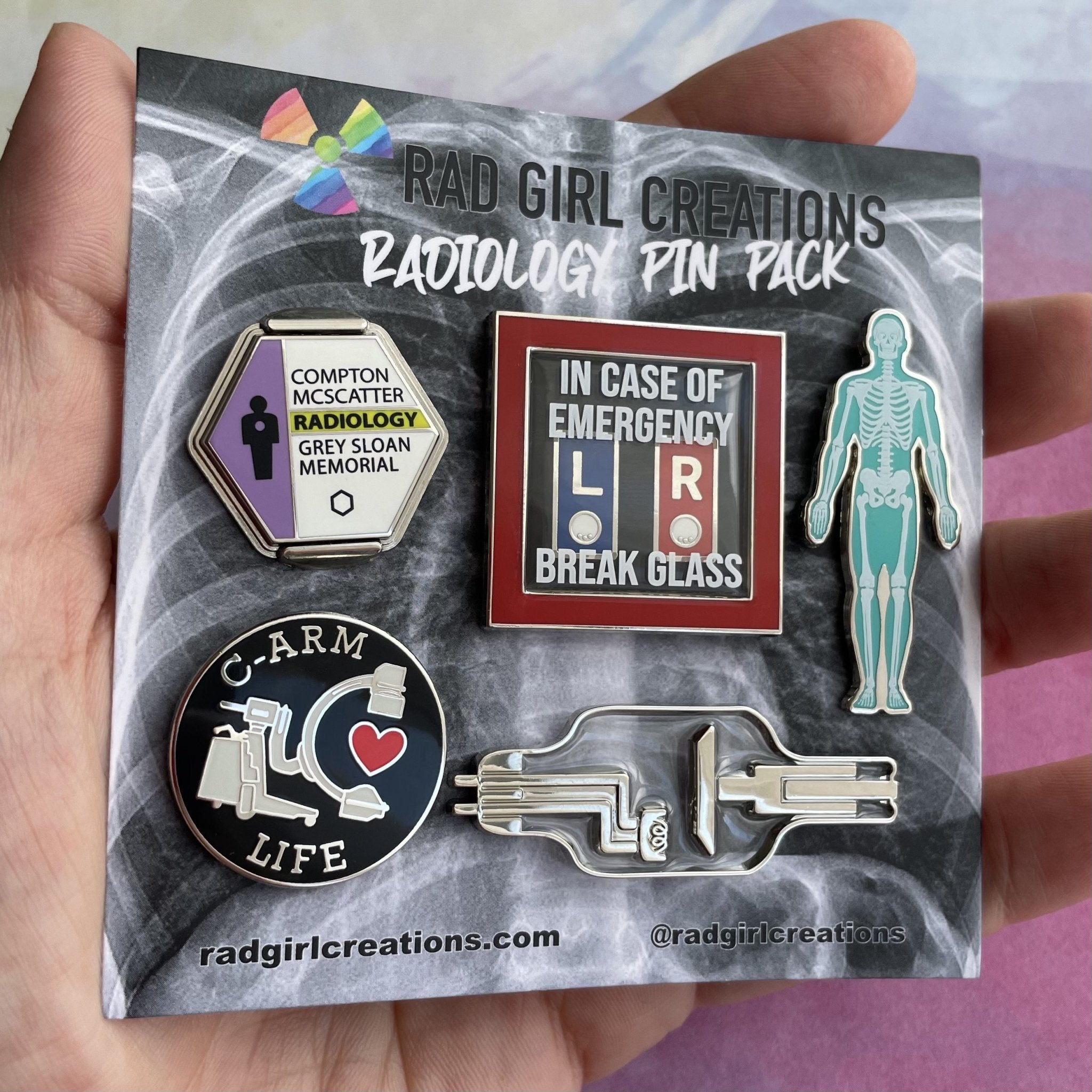Radiology Pin Pack - Rad Girl Creations - Medical Enamel Pin